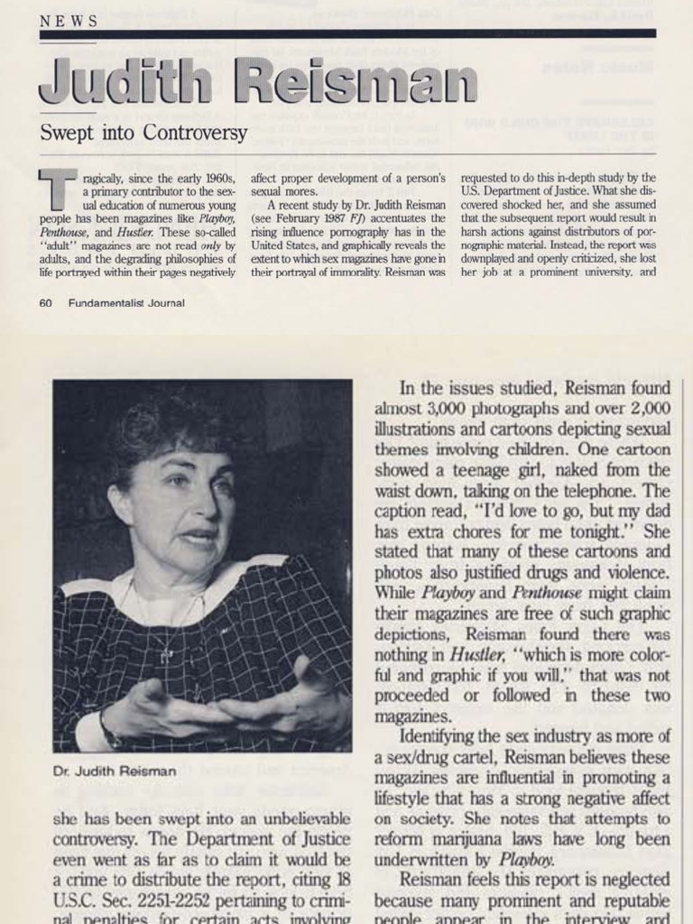 Judith Reisman - Swept Into Controversy | PDF | Violence | Society