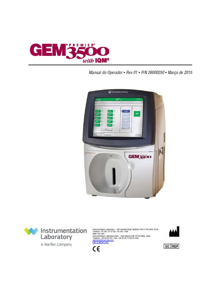M Premier 3500.instrumentation Laboratory Company | PDF | Sangue ...