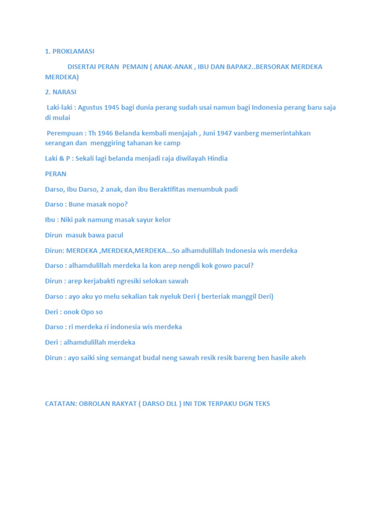 Teks Drama Agust | PDF