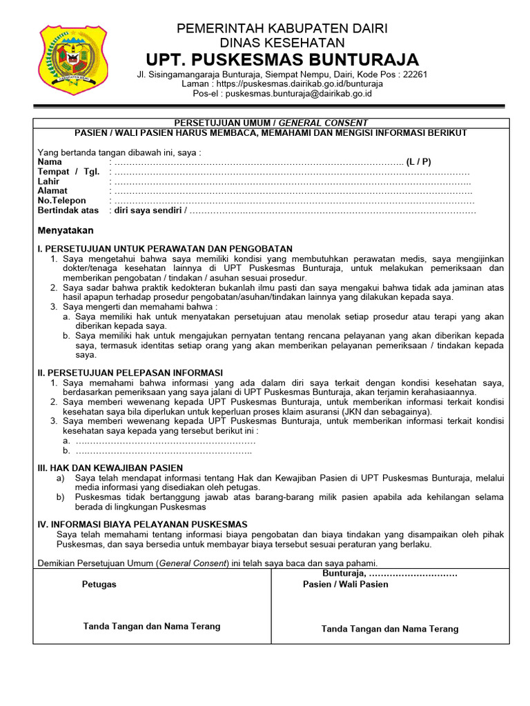 Formulir General Consent | PDF