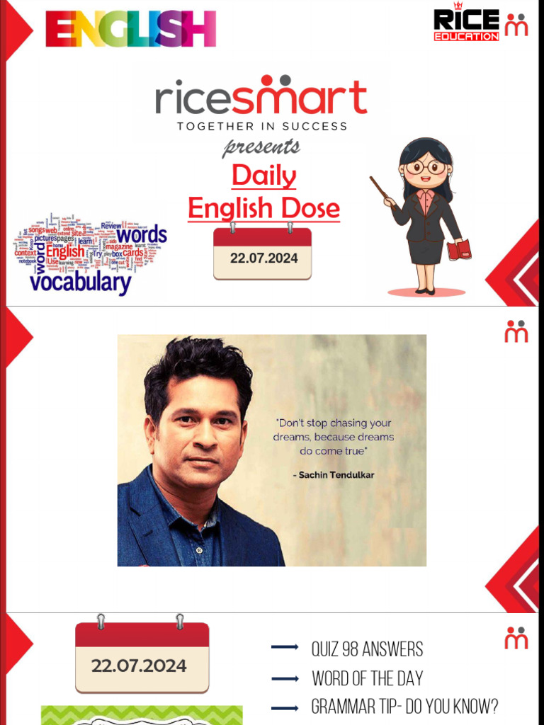 Daily English Dose: Vocabulary & Quizzes | PDF | Linguistics