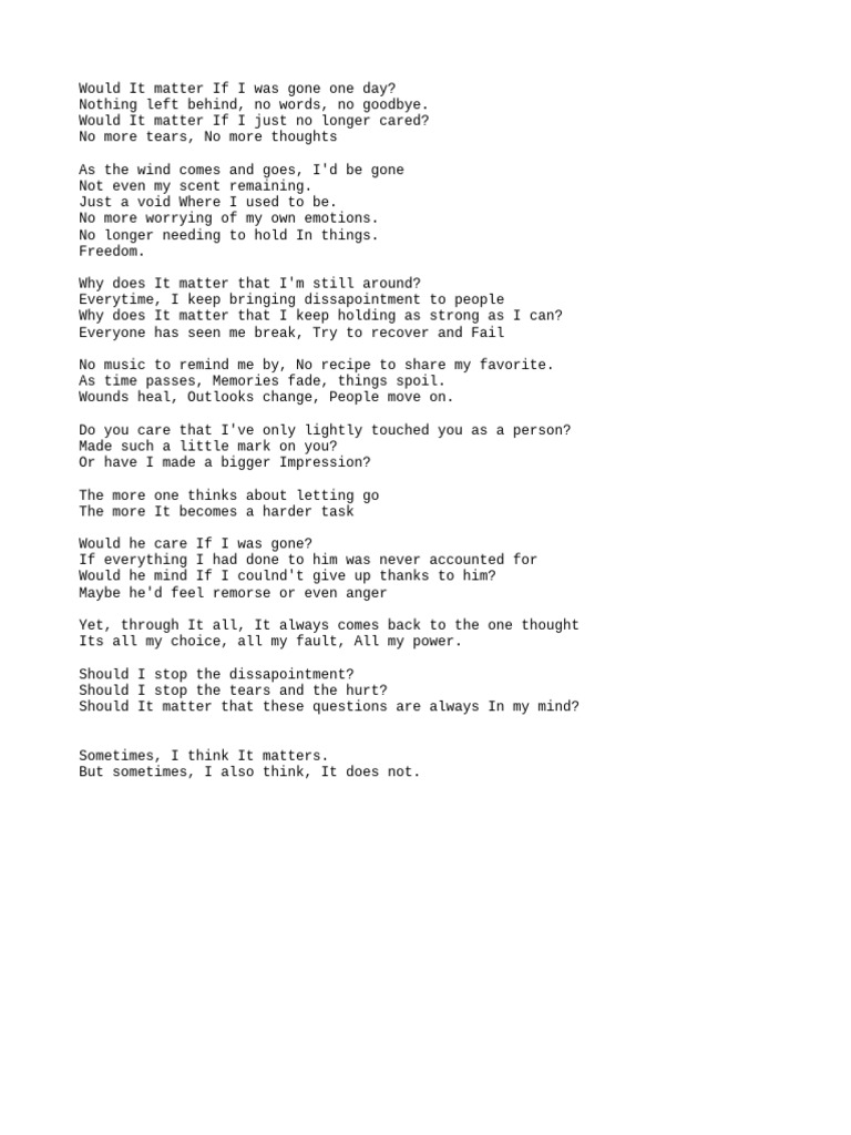 Would It matter | PDF