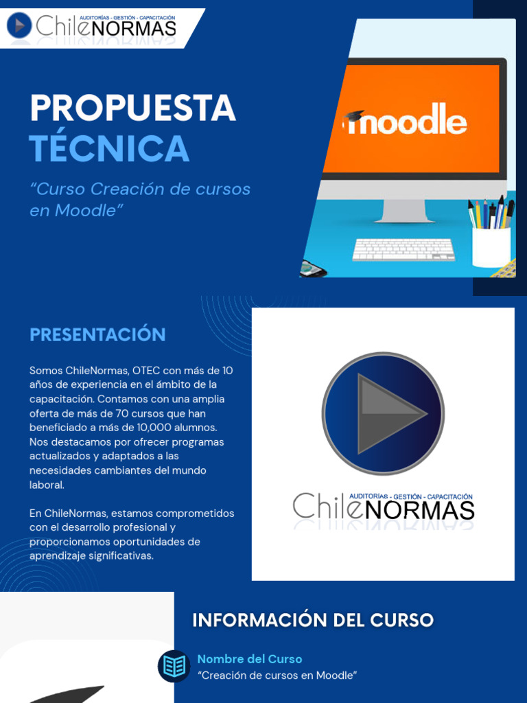 Propuesta Técnica Capacitación Creación de Cursos en Moodle | PDF | Moodle | Aprendizaje