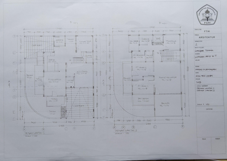 Tugas 1 - Denah | PDF