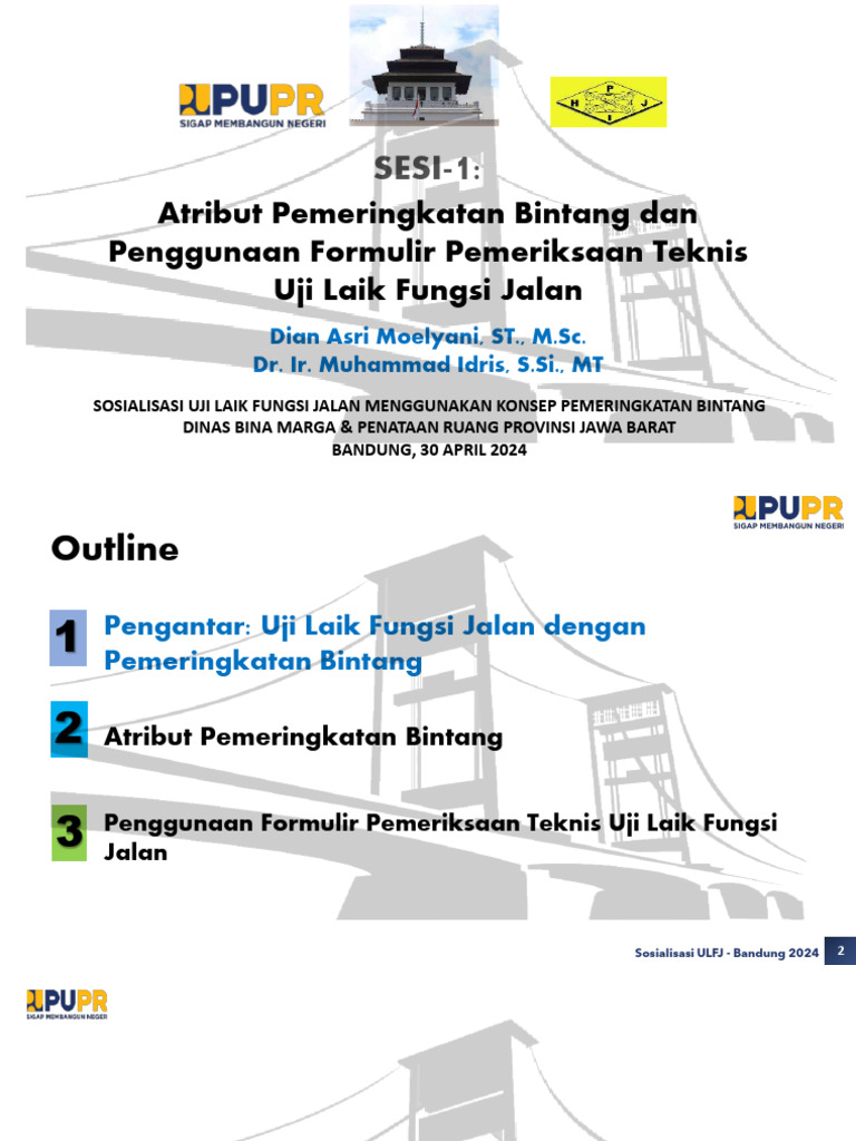 Sosialisasi ULFJ-SESI-1 - Atribut Penilaian Jalan Dalam ULFJ | PDF