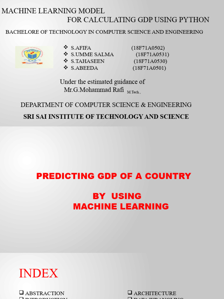 bg4 calculatingGDP | PDF | Support Vector Machine | Dependent And Independent Variables
