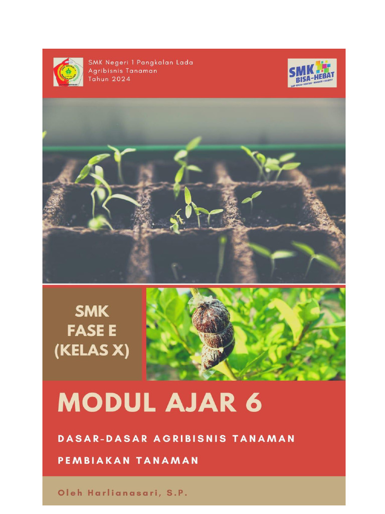 Modul Ajar Dasar-Dasar Agribisnis Tanaman - Pembiakkan Tanaman - Fase E | PDF