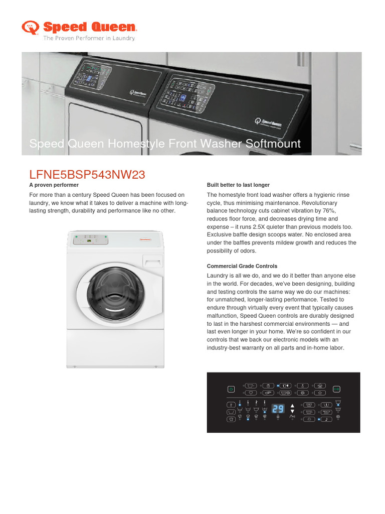LFNE5BSP543NW23 | PDF | Washing Machine | Manufactured Goods