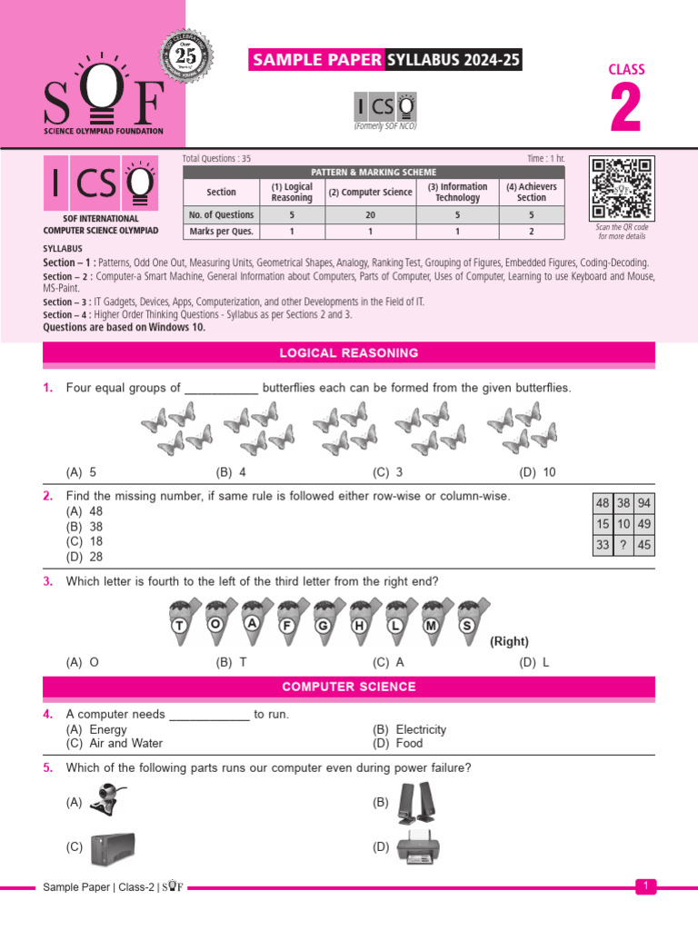 Icso Sample Paper Class-2 | PDF | Bluetooth | Computing