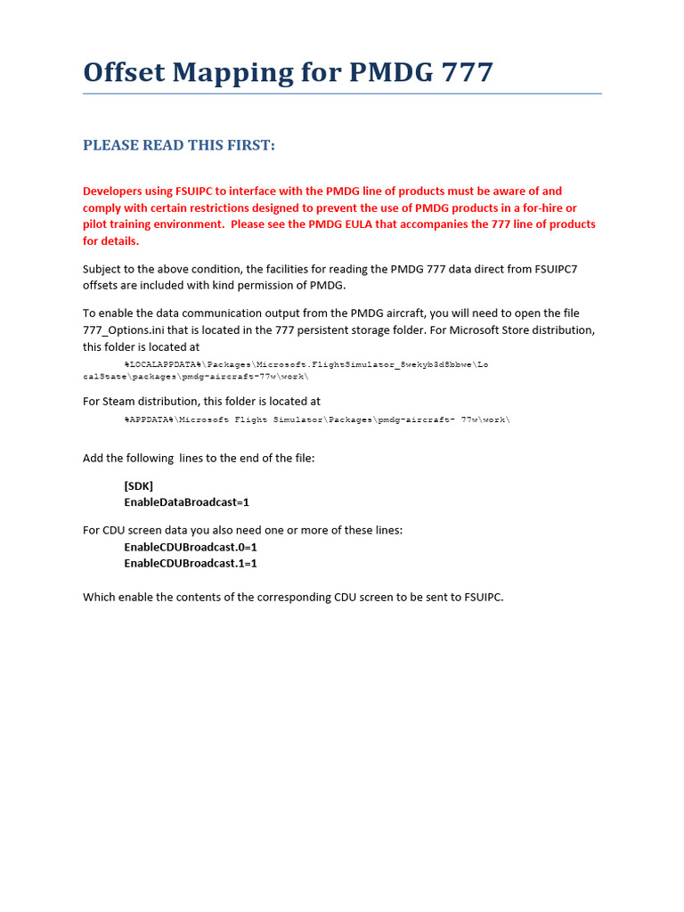 PMDG 777 Offset Mapping Guide | PDF | Computer File | Computer Science