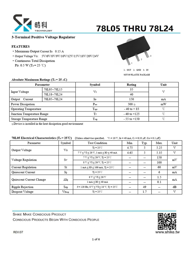 Datasheet - 78L05 78L24 | PDF