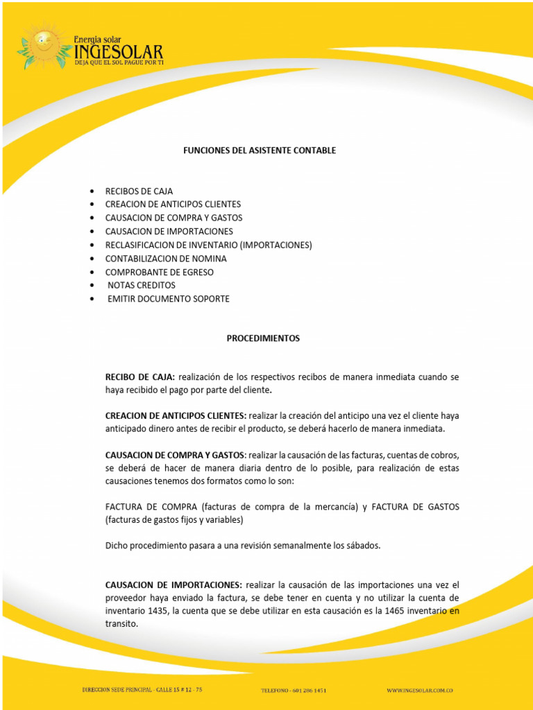 Funciones Del Asistente Contable | PDF