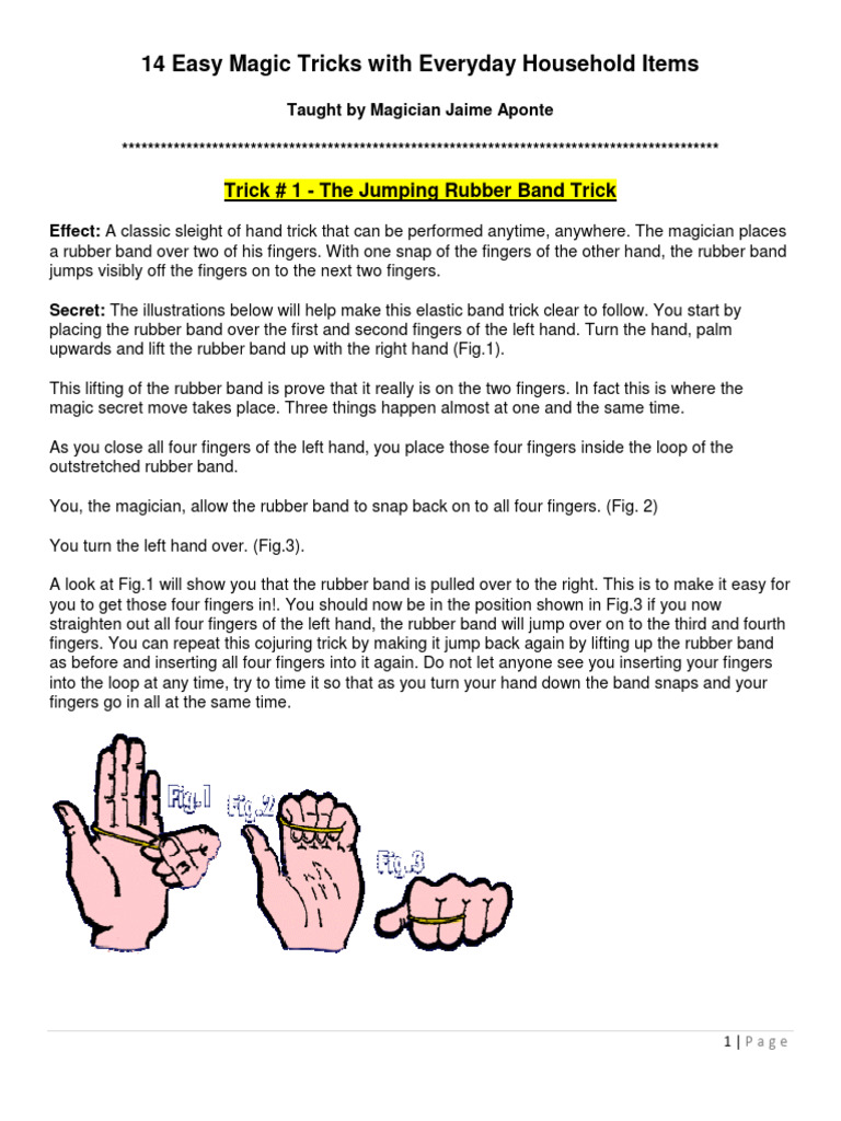 Beginner Magic Class Trick | PDF | Magic (Illusion) | Hand