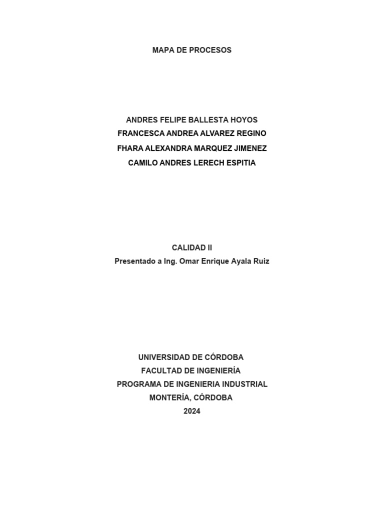 Calidad 2 Procesos | PDF