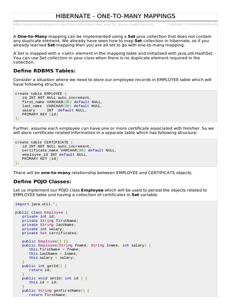hibernate_one_to_many_mapping | PDF | Computer Programming | Computing hibernate_one_to_many_mapping | PDF | Computer Programming | Computing