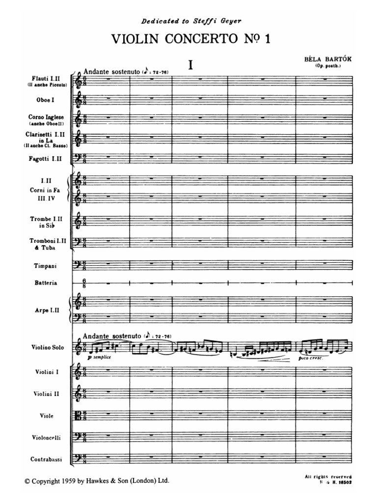 IMSLP861505-PMLP191564-Bartók - Violin Concerto No1 | PDF