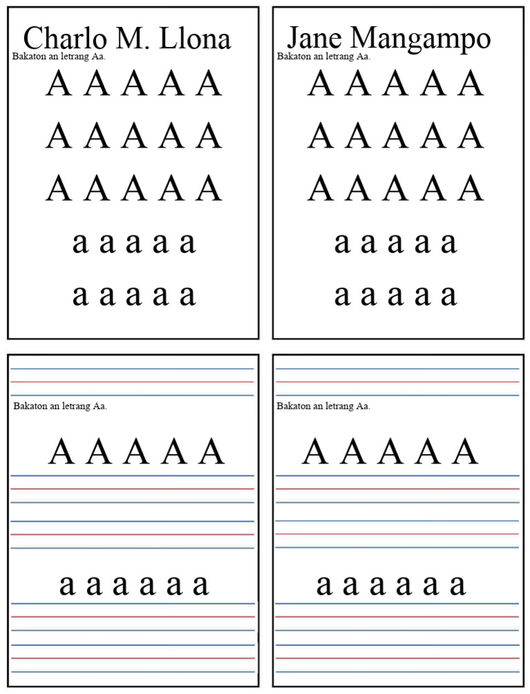 Letrang Aa Tracing | PDF