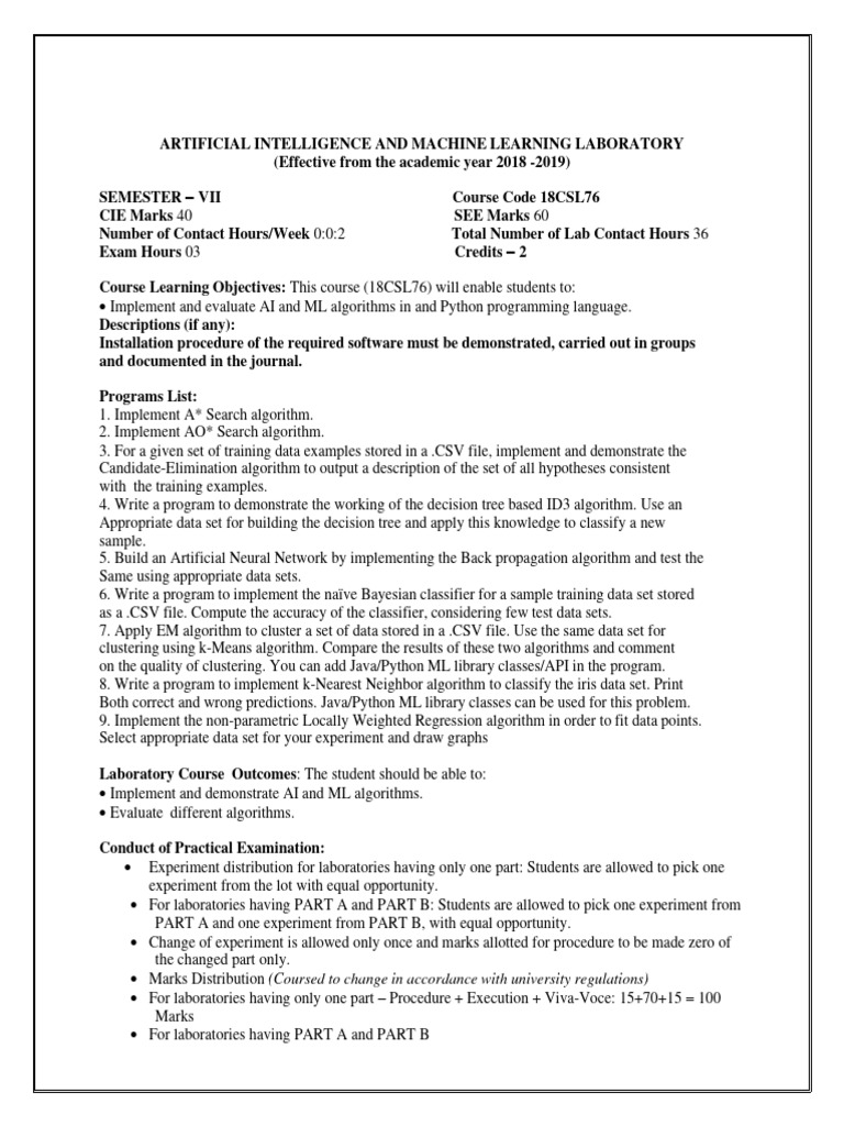 LAB MANUAL AI | PDF | Applied Mathematics | Computer Programming