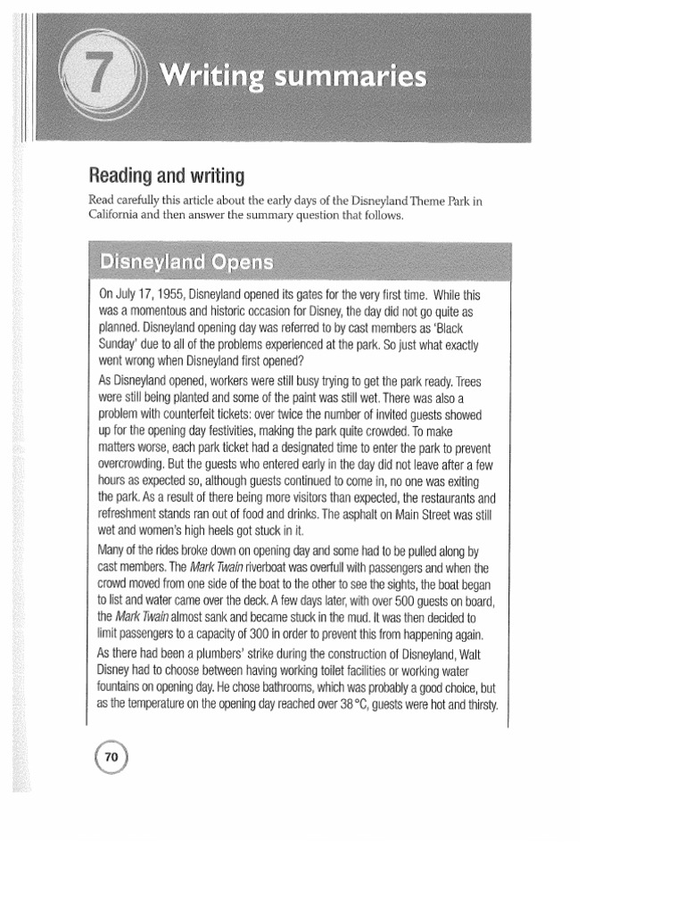 Summary Worksheet | PDF