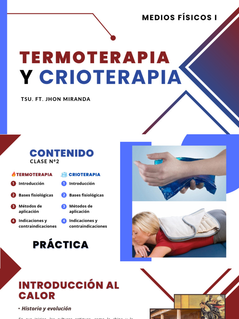 Termoterapia y Crioterapia: Guía Completa | PDF | Especialidades ...
