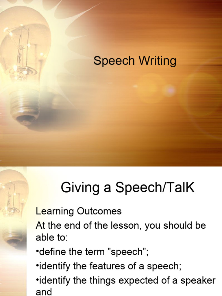 SPEECH WRITING Lesson | PDF | Speech | Rhetoric