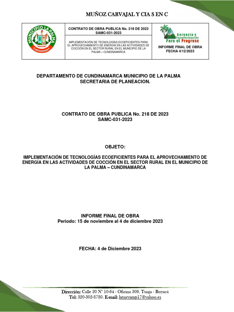 Informe Final de Obra | PDF