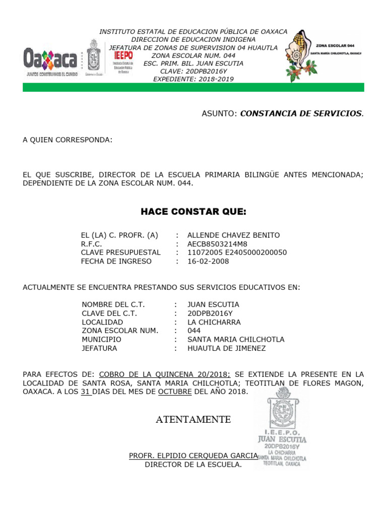 Constancia de Cobro | PDF