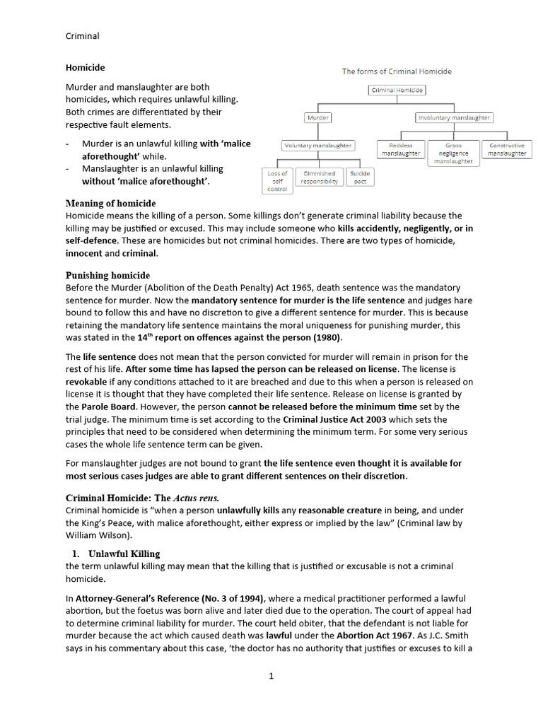 6 Homicide | PDF | Manslaughter | Murder