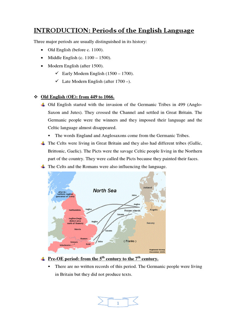 INTRODUCTION Periods of The English Language | PDF | English Language | Celts