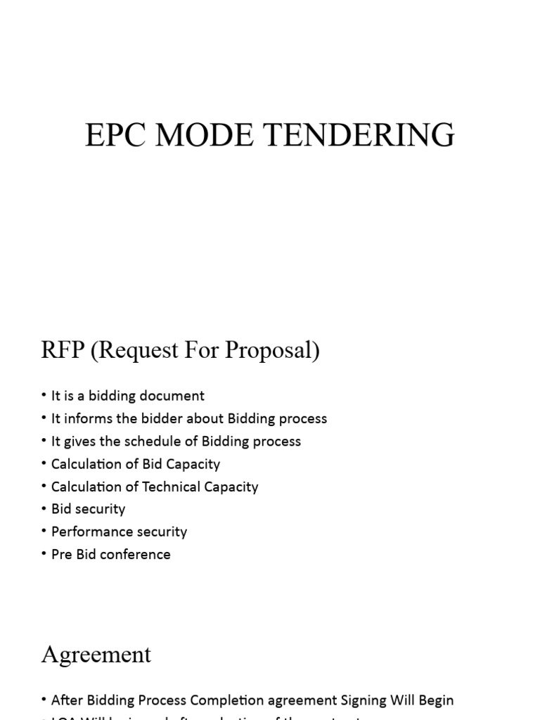 Epc Brief | PDF | Request For Proposal | Road