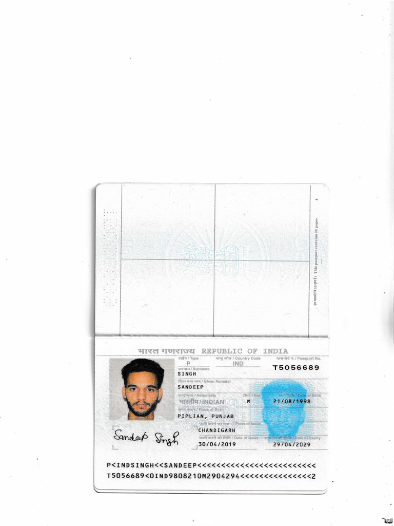 UIDAI Document for Sandeep Singh | PDF