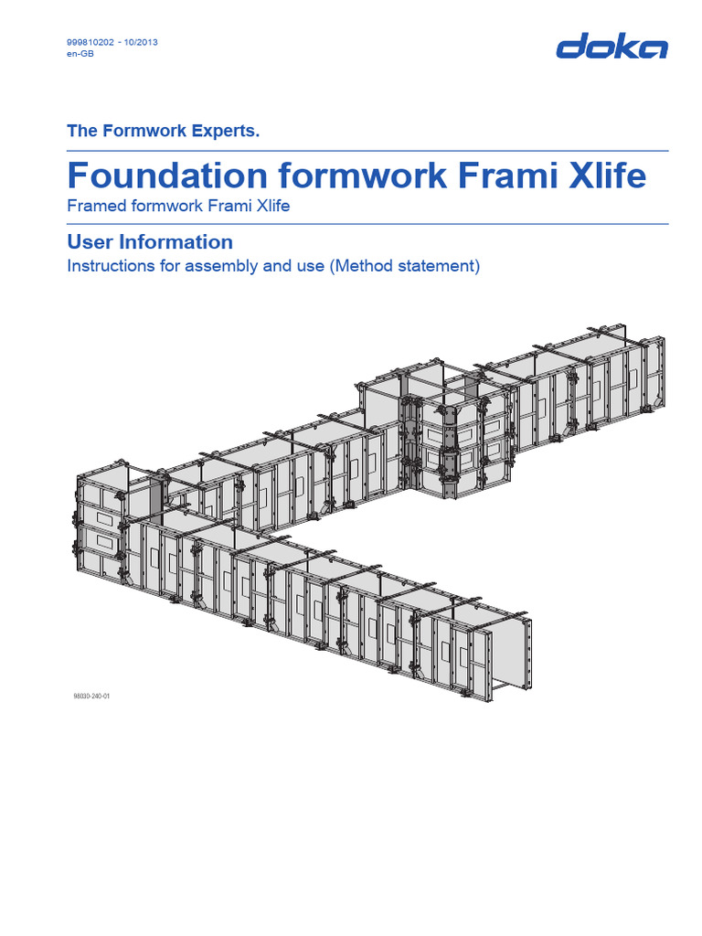 Foundation Formwork Frami Xlife | PDF | Building Engineering | Structural Engineering