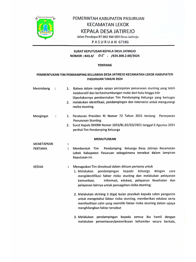 SK TPK 2024 Jatirejo - 171721892 | PDF