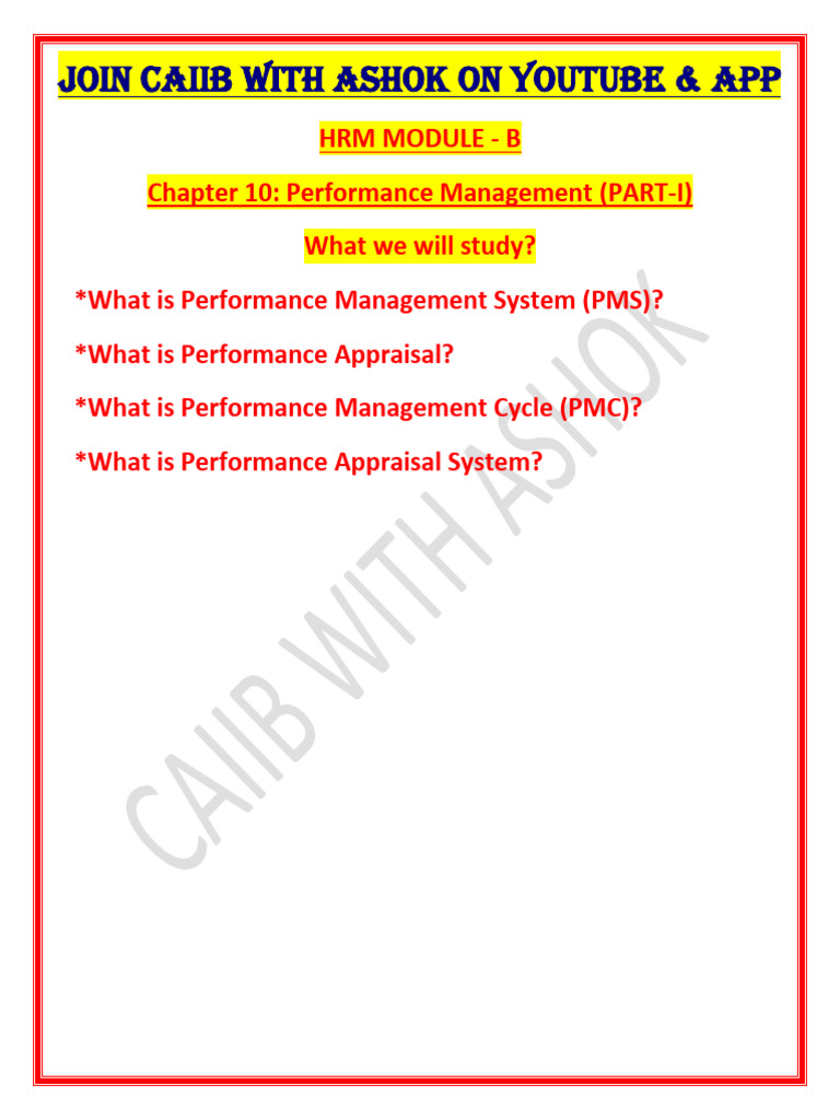 CAIIB Performance Management Guide | PDF | Performance Appraisal | Leadership
