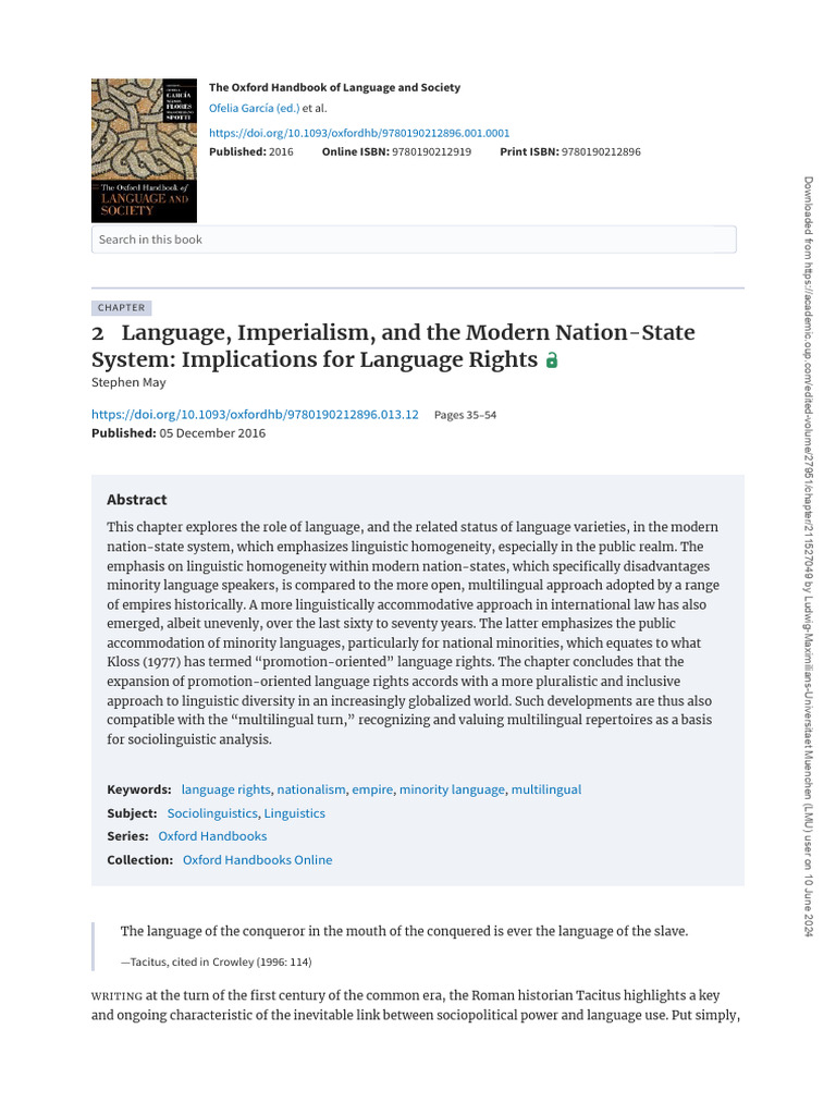 Language, Imperialism, and The Modern Nation-State | PDF | Minority ...