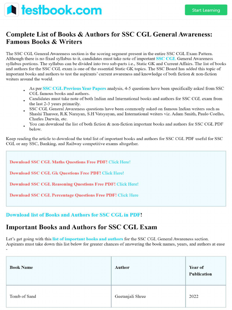 Complete List of Books & Authors | PDF