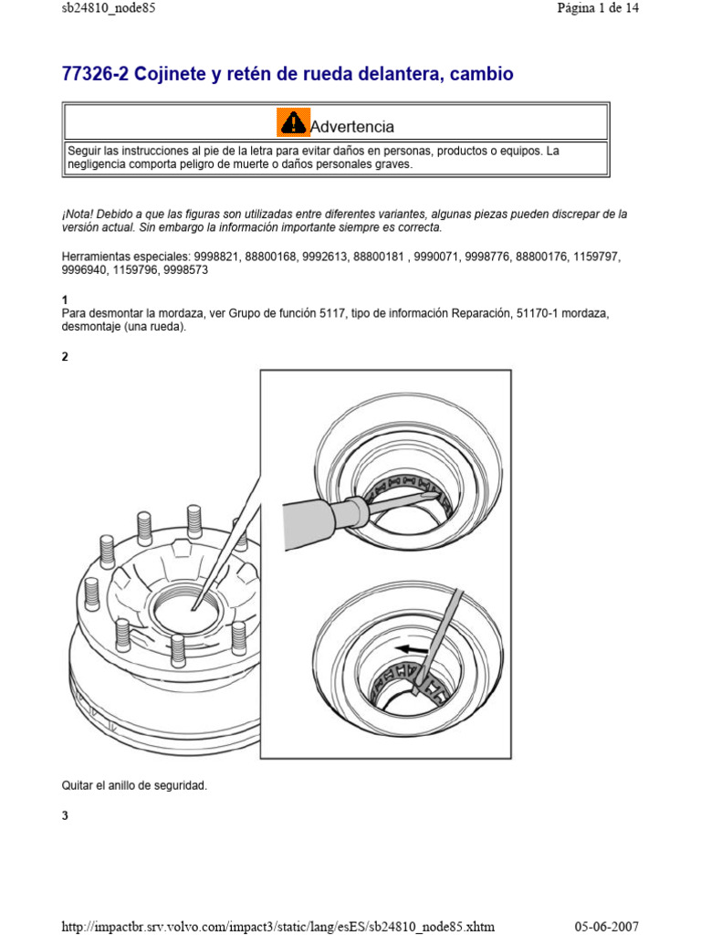 sb24810_Cambio de rodamiento masa delantero B9S y B7R | Descargar ...