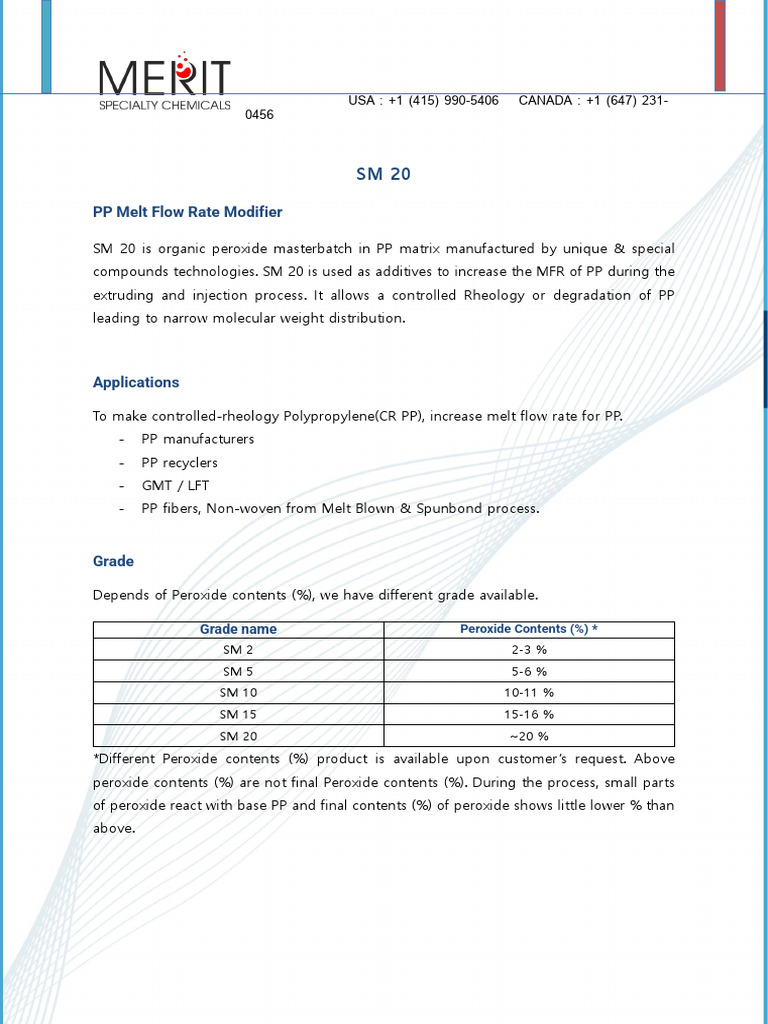 Tds-Merit SM 20 TDS | PDF | Nonwoven Fabric | Materials