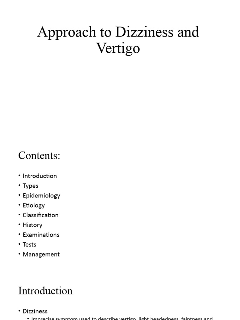 Dizziness and Vertigo: Comprehensive Guide | PDF | Vertigo | Human ...