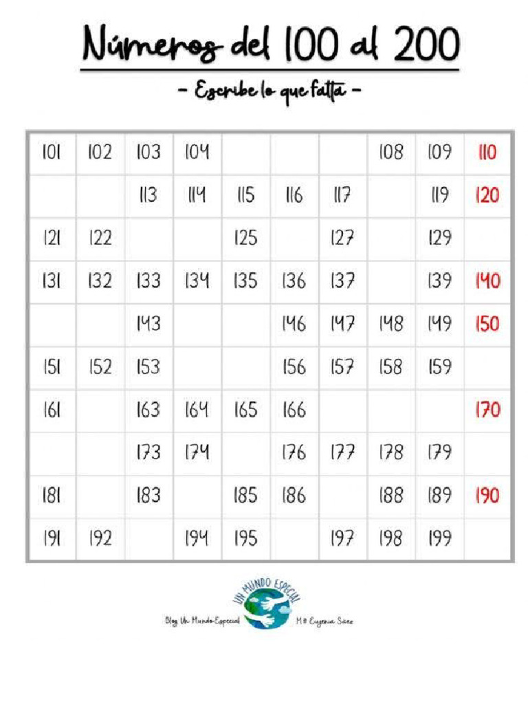 Numeros 1000 Actividades | PDF