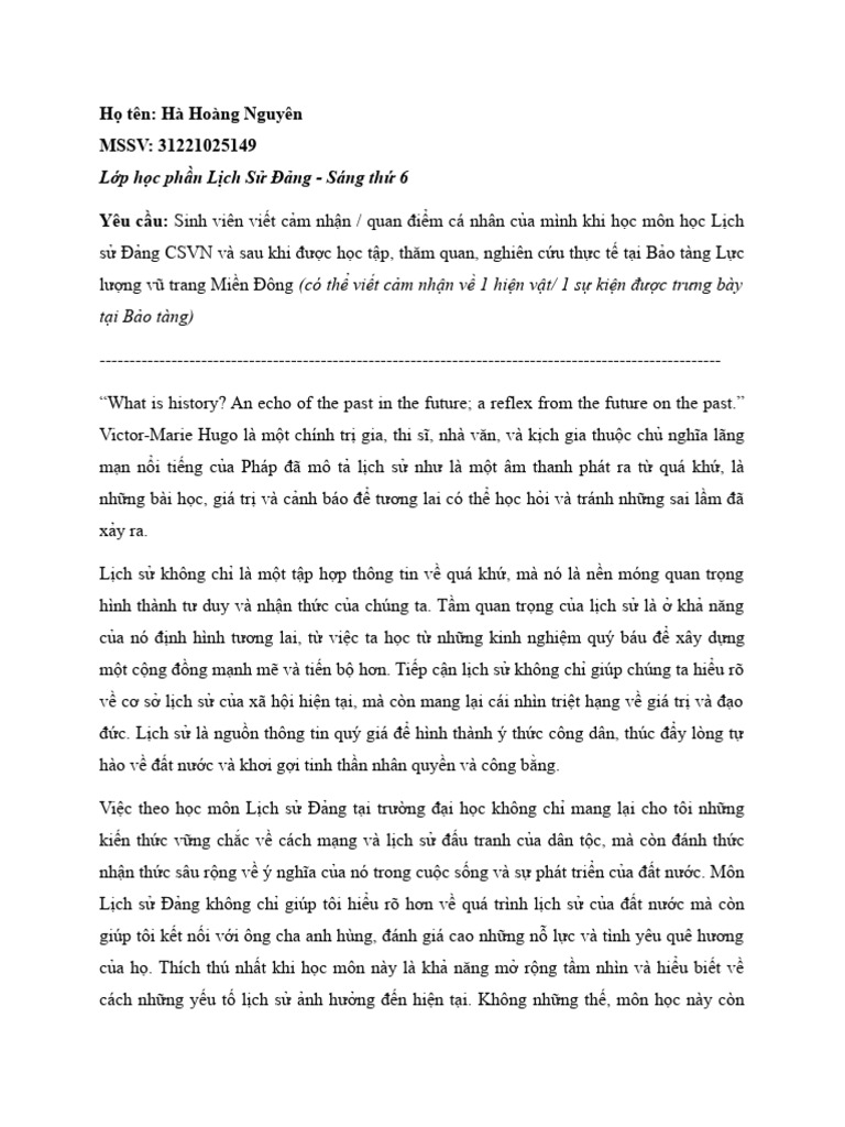 Hà Hoàng Nguyên - 31221025149 - LSD - ST6 | PDF