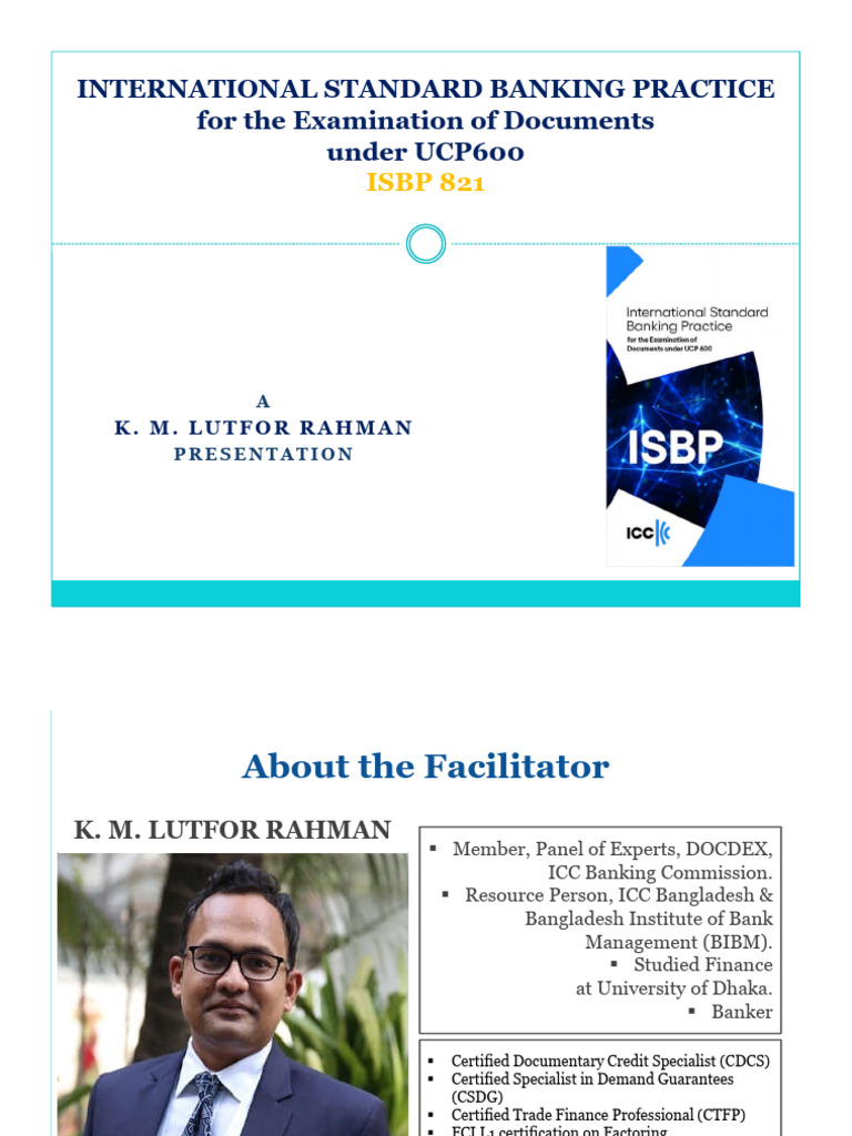 ISBP 821: Key Updates and Practices | PDF | Contractual Term | Justice