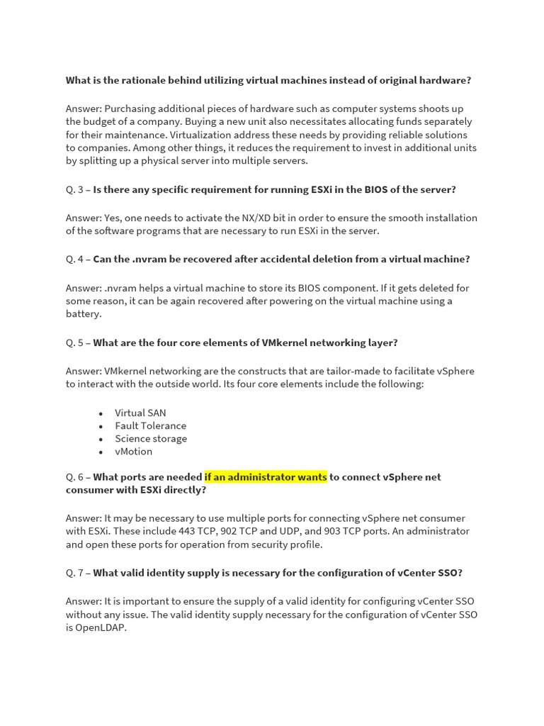 L1.5 To L2 Vmware Questions | PDF | Virtualization | Virtual Machine