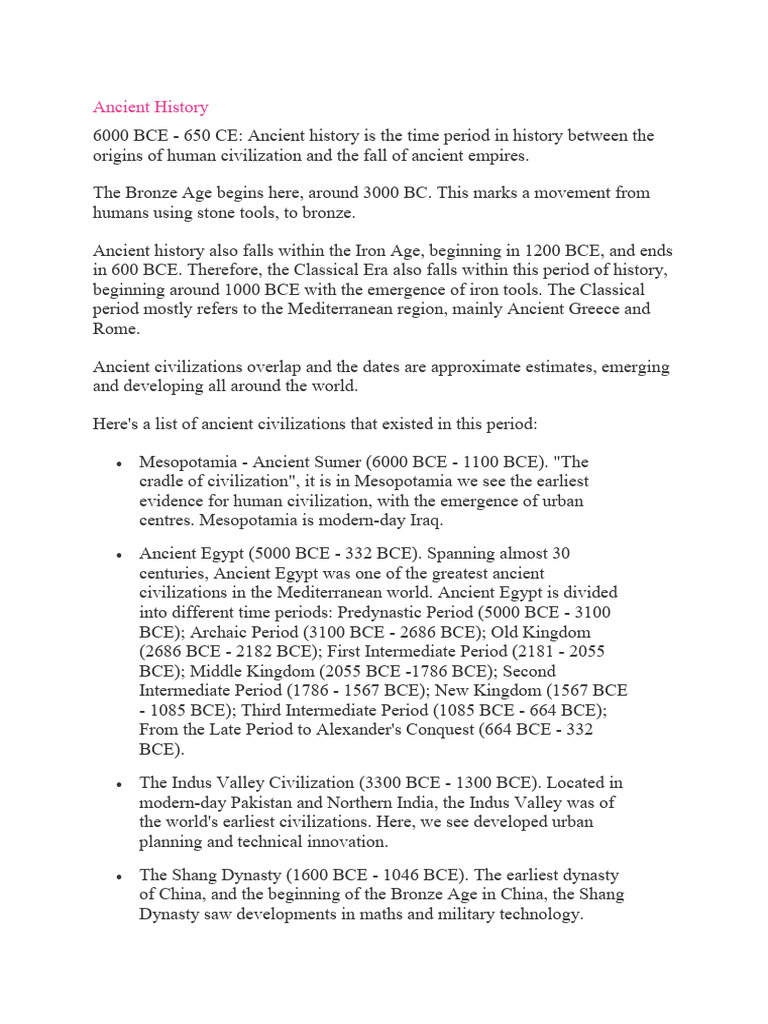 Ancient History Pdf Ancient History Europe