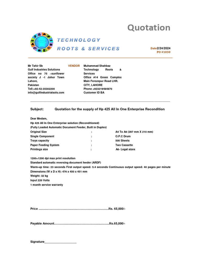 HP 425 Gulf | PDF | Business | Finance & Money Management