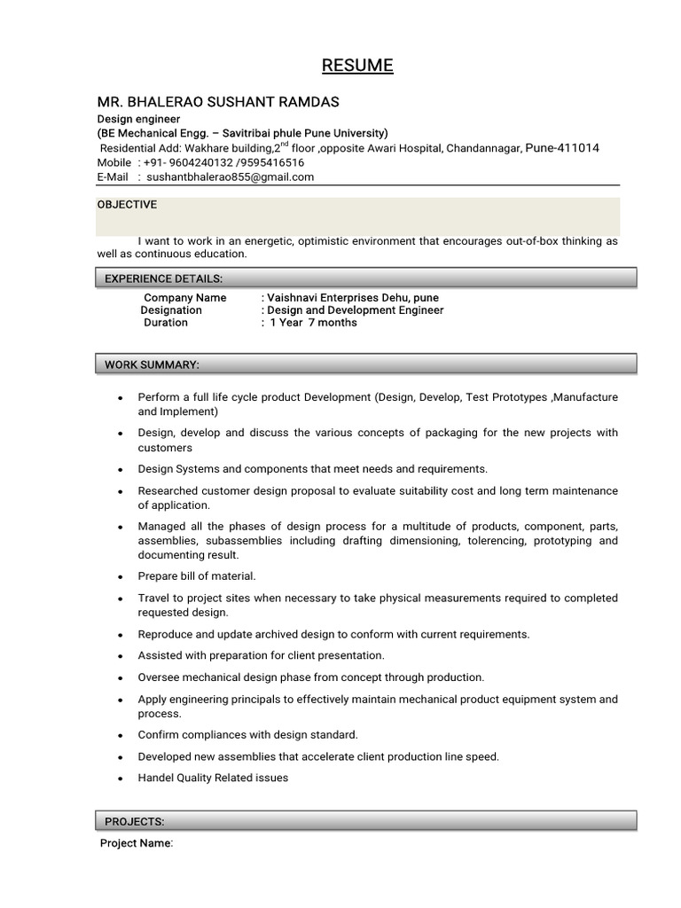 Sushant Bhalerao Resume | PDF