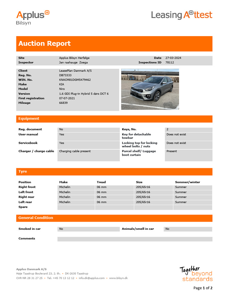 Auction Report: Equipment | PDF | Electric Vehicle | Transport