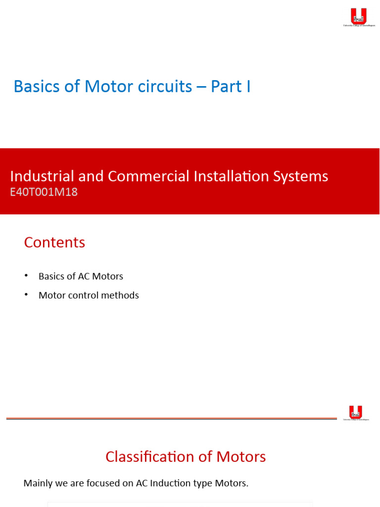 Basics of Motor Circuits - Part 1 | PDF | Electric Motor | Manufactured ...