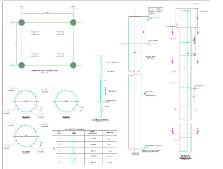 Water Tank Pile Layout and details | PDF