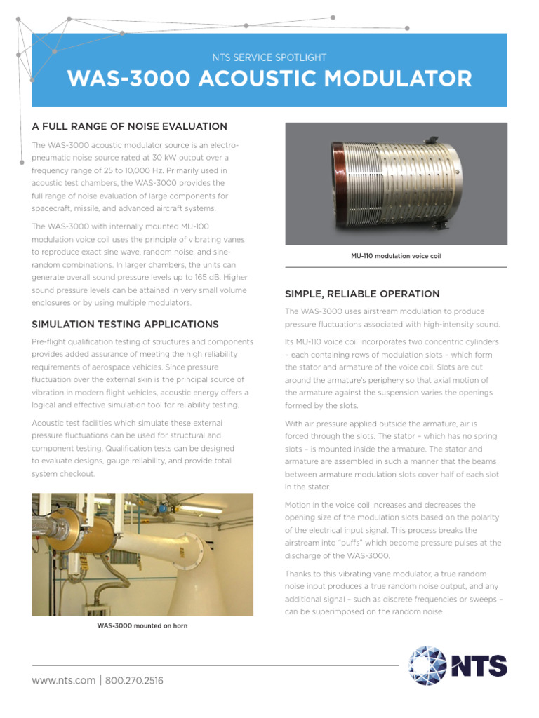 WAS-3000 Acoustic Modulator Overview | PDF | Sound | Inductor